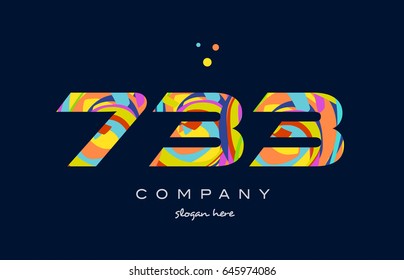 733 Number Digit Numeral Logo Colored Stock Vector (Royalty Free ...