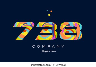 753 Number Digit Numeral Logo Colored Stock Vector (Royalty Free ...