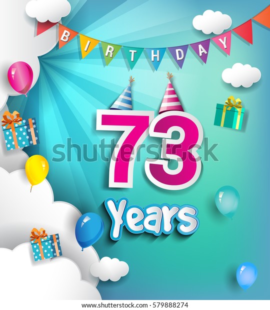 73rd Anniversary Celebration Design Clouds Balloons Stock Vector ... 73rd Anniversary Celebration Design Clouds Balloons Stock Vector ...