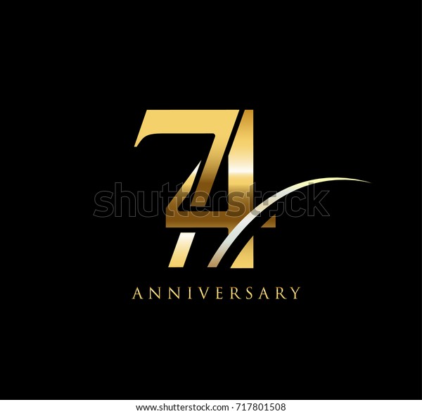 74 Anniversary Elegance Gold Logo Linked Stock Vector (Royalty Free ...