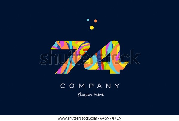 74 Number Digit Numeral Logo Colored: เวกเตอร์สต็อก (ปลอดค่าลิขสิทธิ์ ...