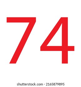 74 Number Simple Clip Art Vector Stock Vector (Royalty Free) 2165879895 ...