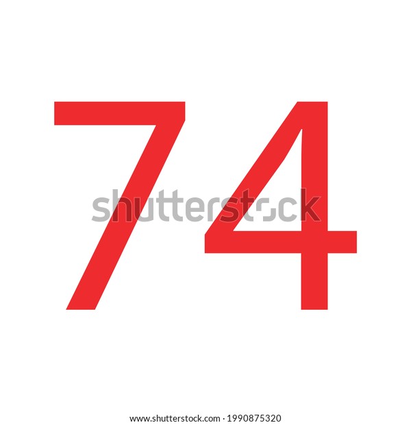 74 Number Simple Clip Art Vector Stock Vector (Royalty Free) 1990875320 ...