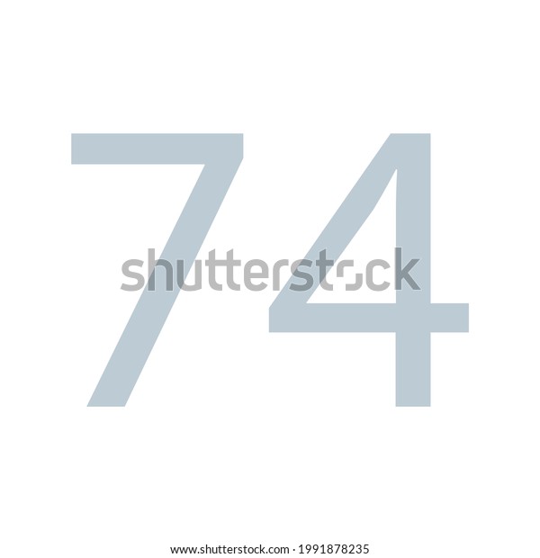 74 Number Simple Clip Art Vector Stock Vector (Royalty Free) 1991878235 ...
