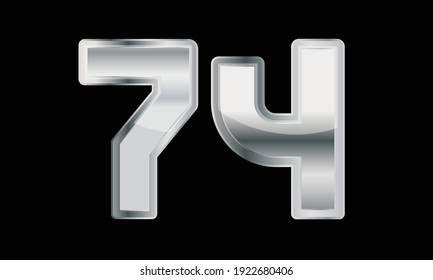 74 Silver Elegant Modern 3d Number Stock Vector (Royalty Free ...