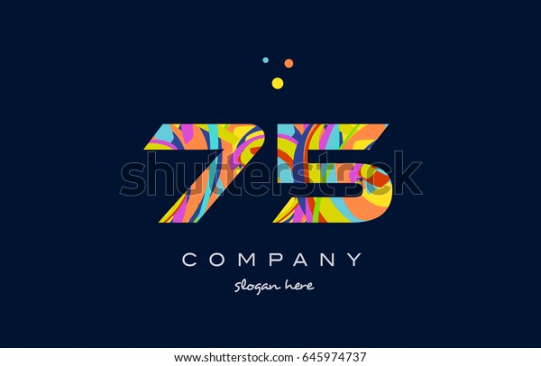 75 Number Digit Numeral Logo Colored Stock Vector (Royalty Free ...