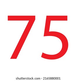 75 Number Simple Clip Art Vector Stock Vector (Royalty Free) 2165880001 ...
