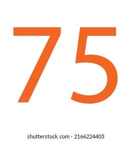 75 Number Simple Clip Art Vector Stock Vector (Royalty Free) 2166224403 ...