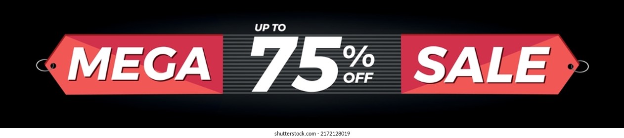 75 Off Horizontal Black Banner Advertising Stock Vector (Royalty Free ...