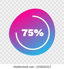 Vektor Stok 75 Percent Chart Vector Percentage Infographic (Tanpa ...