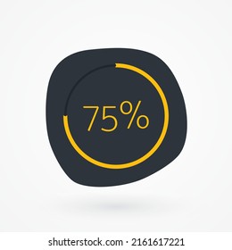 75 Percent Chart Vector Percentage Infographic Stock Vector (Royalty ...