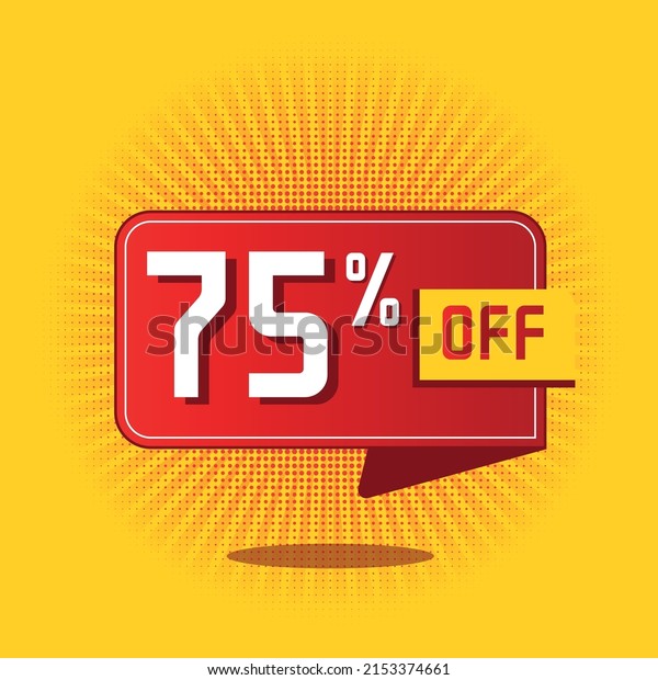 75 Percent Off Red Floating Balloon Stock Vector (Royalty Free ...
