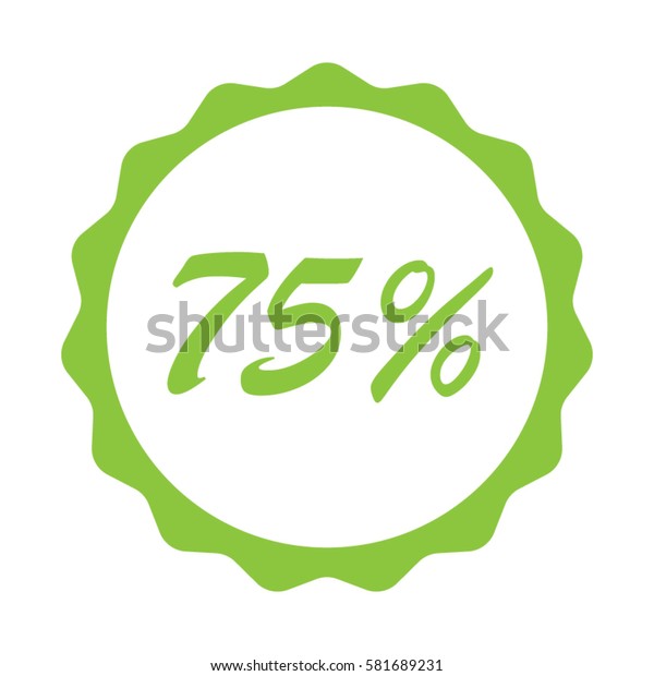 75 Percent Sign Vector Illustration Scalloped Stock Vector (Royalty ...