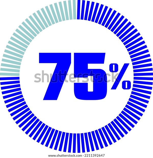 75 Percentage Round Pie Chart Economy Stock Vector (Royalty Free ...