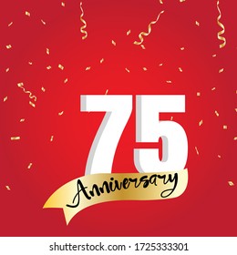 75 Year Anniversary Celebration Vector Design Stock Vector (Royalty ...