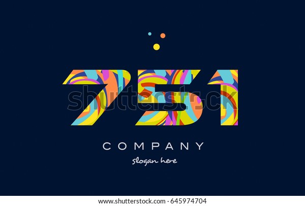 751 Number Digit Numeral Logo Colored Stock Vector (Royalty Free ...