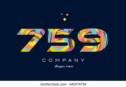 759 Number Digit Numeral Logo Colored Stock Vector (Royalty Free ...