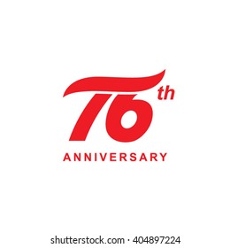 76 Anniversary Wave Logo Red Stock Vector (Royalty Free) 404897224 ...