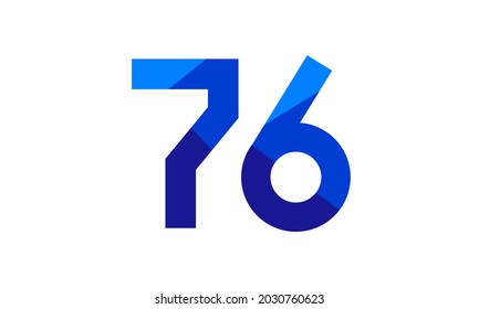 76 Number Modern Flat Blue Logo Stock Vector (Royalty Free) 2030760623 ...