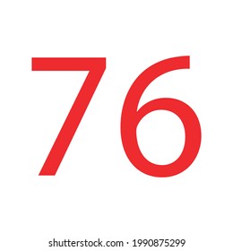 76 Number Simple Clip Art Vector Stock Vector (Royalty Free) 1990875299