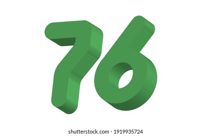 76 Simple Modern Green 3d Number Stock Vector (Royalty Free) 1919935724 ...