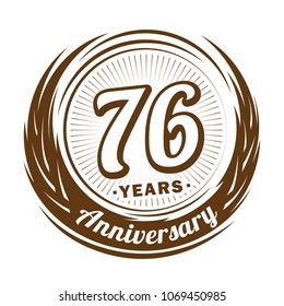 76 Years Anniversary Anniversary Logo Design Stock Vector (Royalty Free ...