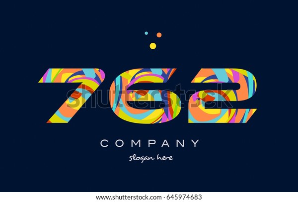 762 Number Digit Numeral Logo Colored Stock Vector (Royalty Free ...