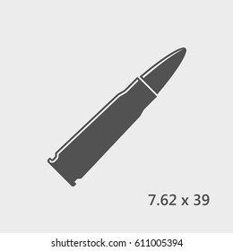 762 X 39 Mm Ammo Icon Stock Vector (Royalty Free) 611005394