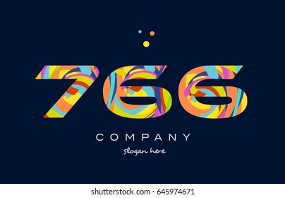 766 Number Digit Numeral Logo Colored Stock Vector (Royalty Free ...