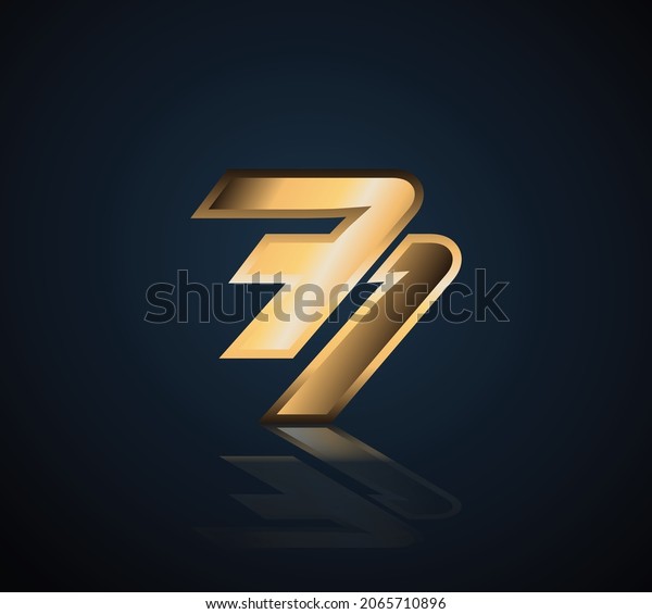 77 Gold 3d Number Logo Dark Stock Vector (Royalty Free) 2065710896 ...