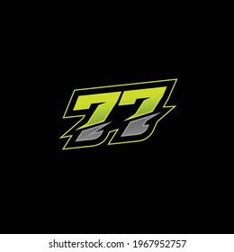 77 숫자 레이싱 디자인 벡터 스톡 벡터(로열티 프리) 1967952757 | Shutterstock