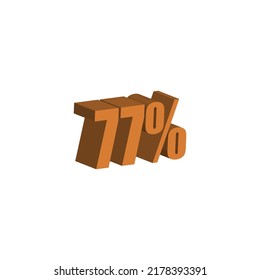 77 Percent 3d Orange Text 77 Stock Vector (Royalty Free) 2178393391 ...