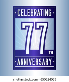 77 Years Anniversary Design Template Vector Stock Vector (Royalty Free ...