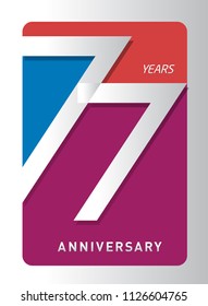 77 Years Old Celebrating Modern Logo Stock Vector (Royalty Free ...