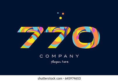 770 Number Digit Numeral Logo Colored Stock Vector (Royalty Free ...