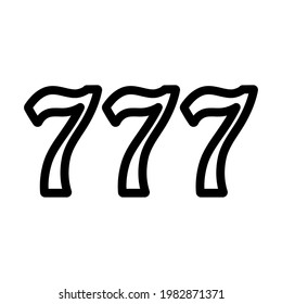 777 Icon Editable Bold Outline Design Stock Vector (Royalty Free ...