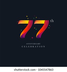 77th Anniversary Logo Design Number Digit 스톡 벡터(로열티 프리) 1045552804 ...