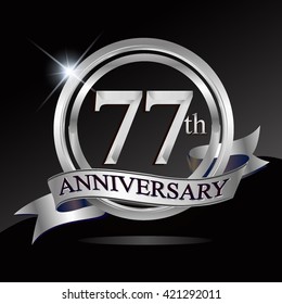 77th Silver Anniversary Logo Ring Ribbon Stock Vector (Royalty Free ...