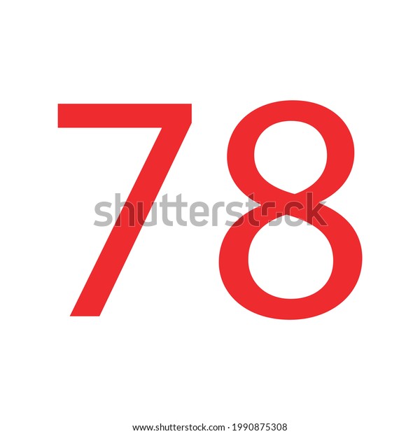 78 Number Simple Clip Art Vector Stock Vector (Royalty Free) 1990875308 ...