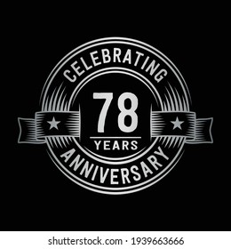 78 Years Logo Design Template 78th Stock Vector (Royalty Free) 1939663666