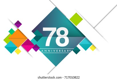 78th Years Anniversary Logo Vector Design Stock Vector (Royalty Free ...