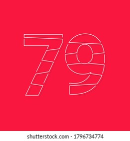 79 Number Linear Stroke Font Modern Stock Vector (Royalty Free) 1796734774