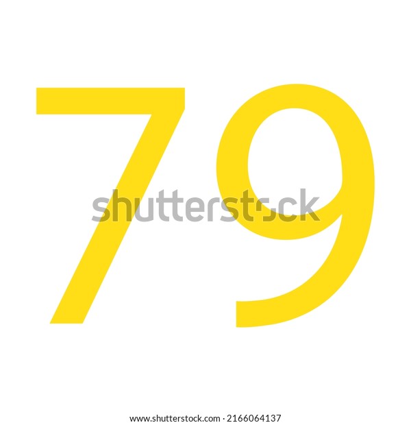 79 Number Simple Clip Art Vector Stok Vektör (Telifsiz) 2166064137 ...