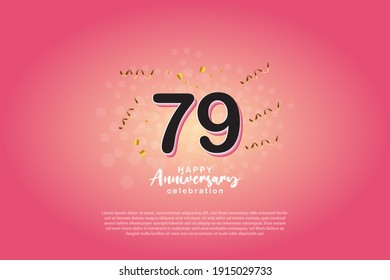79th Anniversary Background 3d Number Illustration Stock Vector ...