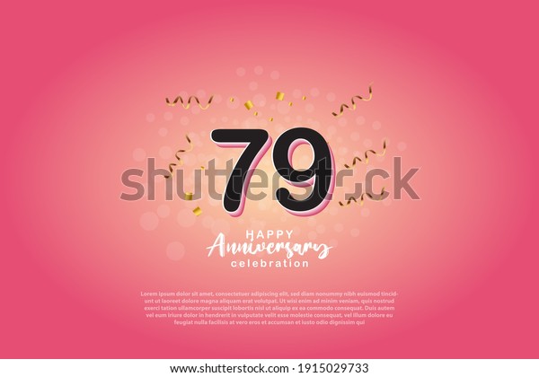 79th Anniversary Background 3d Number Illustration Stock Vector ...
