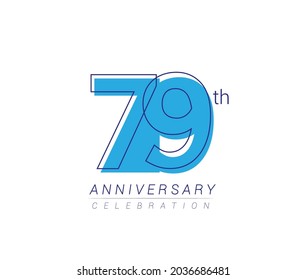 79th Anniversary Blue Colored Vector Design Stock Vector (Royalty Free ...