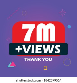 7m Views Celebration Background Design 7 Stock Vector (Royalty Free ...