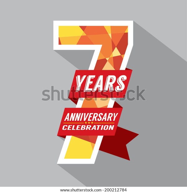 7th Years Anniversary Celebration Design Stock Vector (Royalty Free ...