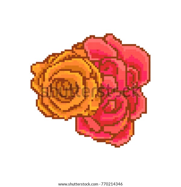 8 16 Bit Floral Pixel Art Stock Vector (Royalty Free) 770214346 ...