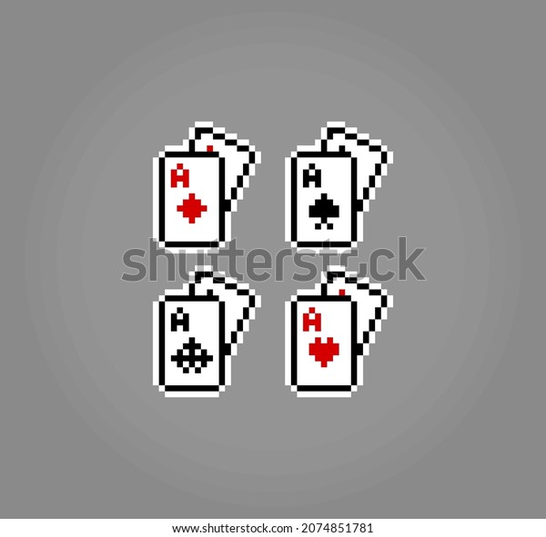 8 Bit Card Poker Pixels Playing Stock Vector (Royalty Free) 2074851781 ...